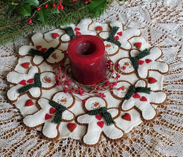Gingerbread Snowman Candle Mat – Cath's Pennies Design