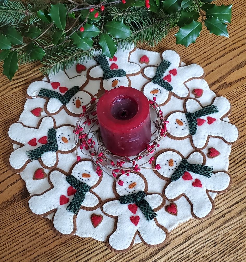 Gingerbread Snowman Candle Mat – Cath's Pennies Design